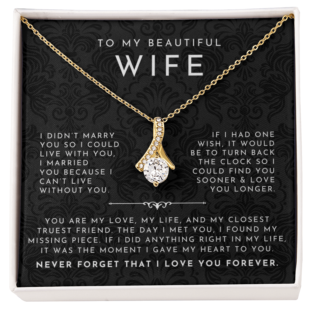 To My Wife Necklace | Black Lace My Love & Life – Bae and Friends